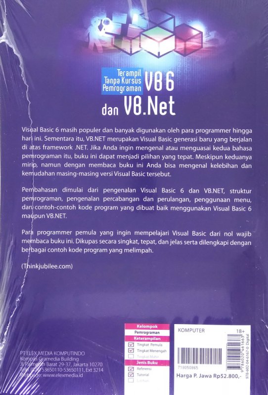 Buku Terampil Tanpa Kursus Pemrograman Vb6 Dan Vb Net | Bukukita